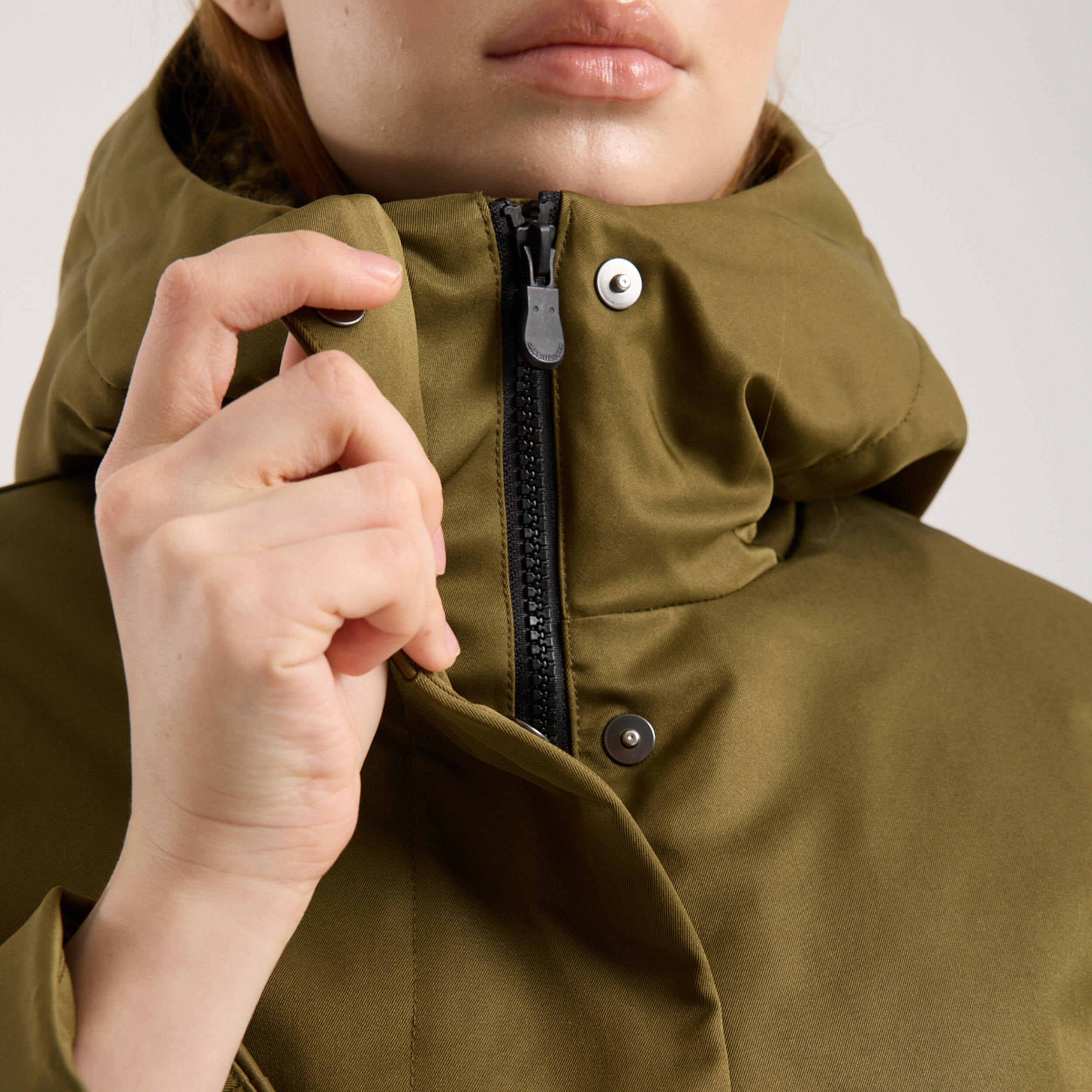 Kadın Suni Kürk Dolgulu Uzun Mont Yeşil - Joel